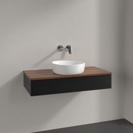 Villeroy & Boch Villeroy und Boch Antao Waschtisch-Unterschrank K09112PD 100x19x50cm, Waschbeckenplattenfarbe warm walnut, black matt lacquer