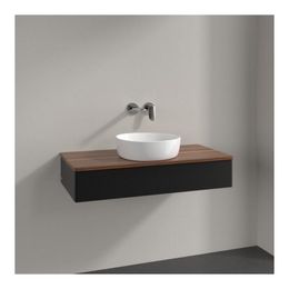 Villeroy & Boch Villeroy und Boch Antao Waschtisch-Unterschrank L09112PD 100x19x50cm, Waschbeckenplattenfarbe warm walnut, black matt lacquer