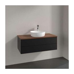 Villeroy & Boch Villeroy und Boch Antao Waschtisch-Unterschrank K20012PD 100x36x50cm, Waschbeckenplattenfarbe warm walnut, black matt lacquer