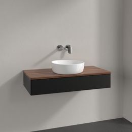 Villeroy & Boch Villeroy und Boch Antao Waschtisch-Unterschrank K09012PD 100x19x50cm, Waschbeckenplattenfarbe warm walnut, black matt lacquer