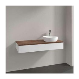 Villeroy & Boch Villeroy und Boch Antao Waschtisch-Unterschrank K12152MT 120x19x50cm, Hahnloch, Waschbeckenplattenfarbe warm walnut, white matt lacquer