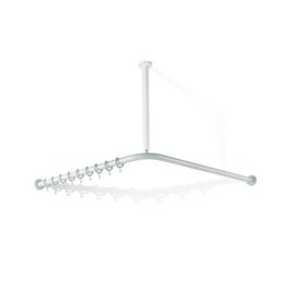 HEWI 801 Vorhangstange 801.34.13050 winklig, 800 x 800 mm, 16 Vorhangringe, stahlblau