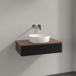 Villeroy & Boch Villeroy und Boch Antao Waschtisch-Unterschrank K08112PD 80x19x50cm, Waschbeckenplattenfarbe warm walnut, black matt lacquer