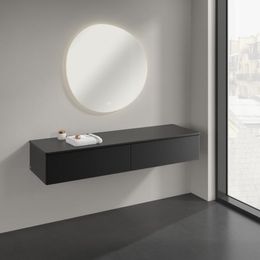 Villeroy & Boch Villeroy und Boch Antao Sideboard K42100PD 160x26,8x50cm, Waschbeckenplattenfarbe Lack, black matt lacquer