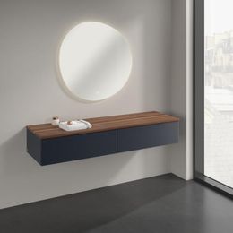 Villeroy & Boch Villeroy und Boch Antao Sideboard K42102HG 160x26,8x50cm, Waschbeckenplattenfarbe warm walnut, midnight blue matt lacquer