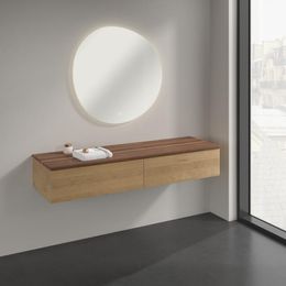 Villeroy & Boch Villeroy und Boch Antao Sideboard K42102HN 160x26,8x50cm, Waschbeckenplattenfarbe warm walnut, honey oak