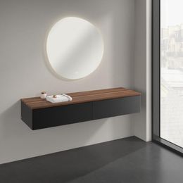 Villeroy & Boch Villeroy und Boch Antao Sideboard K42102PD 160x26,8x50cm, Waschbeckenplattenfarbe warm walnut, black matt lacquer