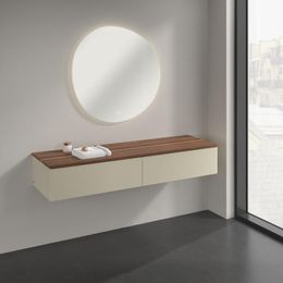 Villeroy & Boch Villeroy und Boch Antao Sideboard K42102HJ 160x26,8x50cm, Waschbeckenplattenfarbe warm walnut, silk grey matt lacquer