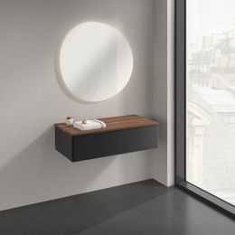 Villeroy & Boch Villeroy und Boch Antao Sideboard K40102PD 100x26,8x50cm, Waschbeckenplattenfarbe warm walnut, black matt lacquer