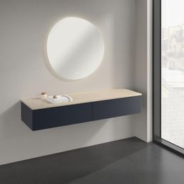 Villeroy & Boch Villeroy und Boch Antao Sideboard K42103HG 160x26,8x50cm, Waschbeckenplattenfarbe botticino, midnight blue matt lacquer