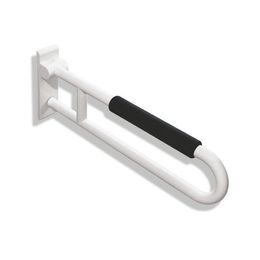 HEWI 801 St&uuml;tzklappgriff 801.50.22199 850 mm, reinwei&szlig;, mit Armpolster schwarz