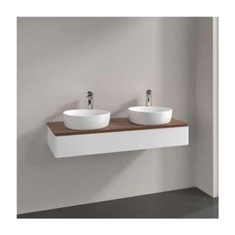 Villeroy & Boch Villeroy und Boch Antao Waschtisch-Unterschrank L13052MT mit Beleuchtung, 1 Auszug, 1200 x 190 x 500 mm, Front ohne Struktur, White Matt Lacquer / Warm Walnut