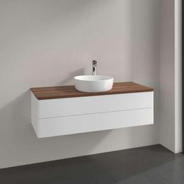 Villeroy & Boch Villeroy und Boch Antao Waschtisch-Unterschrank K21012MT 120x36x50cm, Waschbeckenplattenfarbe warm walnut, white matt lacquer