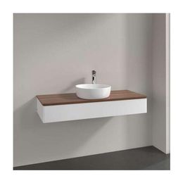 Villeroy & Boch Villeroy und Boch Antao Waschtisch-Unterschrank L10052MT mit Beleuchtung, 1 Auszug, 1200 x 190 x 500 mm, Front ohne Struktur, White Matt Lacquer / Warm Walnut