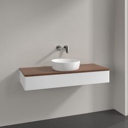 Villeroy & Boch Villeroy und Boch Antao Waschtisch-Unterschrank K10012MT 120x19x50cm, Waschbeckenplattenfarbe warm walnut, white matt lacquer