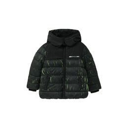 Steppjacke s.Oliver JUNIOR, Jungen, Gr. 122, gr&uuml;n (gr&uuml;n, schwarz), Steppware, Obermaterial: 100% Polyester. Futter: 100% Polyester, bedruckt, regular fit normal, elastischer Bund, Jacken Steppjacke, mit Logo Print