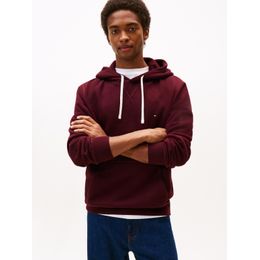 Hoodie Tommy Hilfiger "ESS SEASONAL FLEECE HOODY mit Kapuze und K&auml;ngurutasche", Herren, Gr. S, rot (deep burgundy), Sweatware, Obermaterial: 60% Baumwolle, 40% Polyester, bequem h&uuml;ftlang, elastischer Bund, Sweatshirts Hoodie, unifarben, casual, regular fit, Baumwollmix, Kapuze