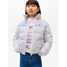 Steppjacke Tommy Hilfiger "MIX STRIPE PUFFER", M&auml;dchen, Gr. 3 (98), bunt (light pink multistripes), Web, Obermaterial: 100% Polyamid, gestreift, regular fit h&uuml;ftlang, elastischer Bund, Jacken Steppjacke, f&uuml;r Kinder bis 16 Jahre, cooles Streifen-Design