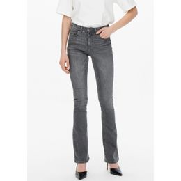 Bootcut-Jeans Only "ONLBLUSH LIFE MID FLARED", Damen, Gr. M (38), L&auml;nge 30, blau (colorot grau denim 30"), Denim/Jeans, Obermaterial: 92% Baumwolle, 6% Polyester, 2% Elasthan, Abriebeffekte, Jeans Bootcut-Jeans