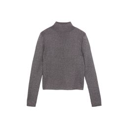 Rollkragenpullover s.Oliver JUNIOR, M&auml;dchen, Gr. 134/140, lila (plum), Rippstrick, Obermaterial: 52% Viskose, 27% metallisierte Fasern, 21% Polyamid, metallisierte Fasern, regular fit taillenbedeckt, ohne Ausschnitt, gerader Abschluss, Pullover Rollkragenpullover, mit metallisierten Fasern