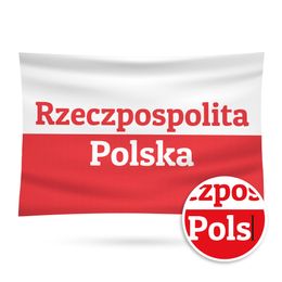 Polen Flagge mit Wunschtext | Fanartikel f&uuml;r EM & WM | Polen Fahne im Wunschformat | L&auml;nderflaggen & Nationalflaggen online bedrucken