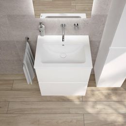 Duravit ME by Starck Waschtisch, evineo ineo5 evo Unterschrank B: 61 cm, 2 Ausz&uuml;ge, mit Griffmulde,, 233663AC60+BE0719WM,