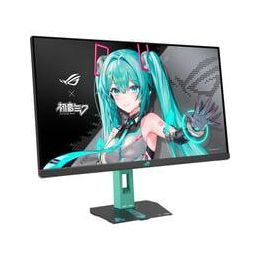 ASUS ROG Strix XG27ACMEG-G Hatsune Miku Edition, Gaming-Monitor 68.6 cm (27 Zoll), schwarz/t&uuml;rkis, QHD, Fast-IPS, HDMI, DP, USB-C, 260Hz Panel