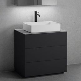 neoro n50 Unterschrank B: 80 cm mit 3 Ausz&uuml;gen, Waschtisch B: 58 cm wei&szlig; matt,, BN0065WM+BN0452BM+BN0402C3,