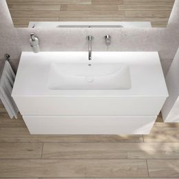 Duravit ME by Starck Waschtisch, evineo ineo5 evo Unterschrank B: 121 cm, 2 Ausz&uuml;ge, mit Griffmulde,, 233612AC60+BE0716WH,