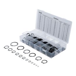 BGS-technic BGS technic 8046 Au&szlig;en-Seegerring-Sortiment aus Federstahl mit Sprengringen von &Oslash; 3 - 32 mm (300-tlg.) f&uuml;r Wellen)