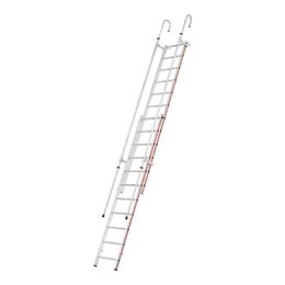 Hymer Einh&auml;nge-Schiebeleiter 11+12 Sprossen aus Aluminium mit rutschsicheren Leiterschuhen, 609205)