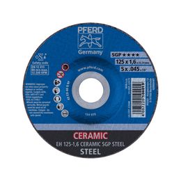 Pferd TOOLS Trennscheibe EH 125x1,6x22,23 mm gekr&ouml;pft CERAMIC Speziallinie SGP STEEL f&uuml;r Stahl (61300125)