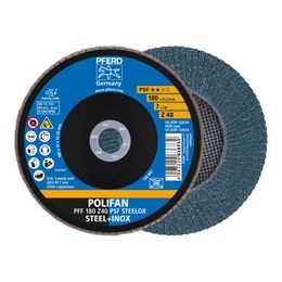 Pferd TOOLS POLIFAN F&auml;cherscheibe PFF 180x22,23 mm flach Z40 Universallinie PSF STEELOX Stahl/Edelstahl (67664185)