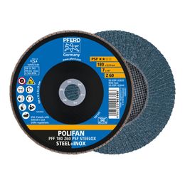 Pferd TOOLS POLIFAN F&auml;cherscheibe PFF 180x22,23 mm flach Z60 Universallinie PSF STEELOX Stahl/Edelstahl (67666185)