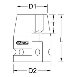 KS Tools 1/2" Sechskant-Kraft-Stecknuss, extra kurz, 15,0 mm (515.0062)