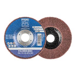 Pferd TOOLS POLINOX Vlies-Schleifdisc PNL &Oslash; 115 mm Bohrung-&Oslash; 22,23 mm A280 f&uuml;r Feinschliff und Finish (44692260)