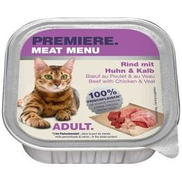 Premiere Meat Menu Adult Rind mit Huhn und Kalb 64x100 g
