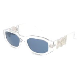 Versace VE4361 | Herren-Sonnenbrille | Fassung: Vollrand, Quadratisch, Kunststoff, Kristall | Glasfarbe: Blau