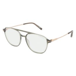 Tom Ford FT5874-B Brille Unisex | Fassung: Vollrand, Pilot, Gr&uuml;n Gl&auml;nzend