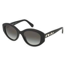 Swarovski SK6005 | Damen-Sonnenbrille | Fassung: Vollrand, Quadratisch, Acetat, Schwarz | Glasfarbe: Grau Verlaufend
