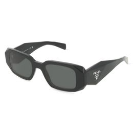 Prada PR17WS | Damen-Sonnenbrille | Fassung: Vollrand, Eckig, Acetat, Schwarz | Glasfarbe: Grau