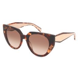 Prada PR14WS | Damen-Sonnenbrille | Fassung: Vollrand, Cat Eye, Acetat, Braun Rose | Glasfarbe: Braun Verlaufend