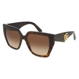 Dolce & Gabbana Dolce&Gabbana 0DG4438 | Damen-Sonnenbrille | Fassung: Vollrand, Quadratisch, Acetat, Havanna | Glasfarbe: Braun Verlaufend
