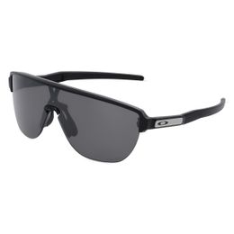 Oakley OO9248 CORRIDOR | Herren-Sonnenbrille | Fassung: Halbrand, Quadratisch, Kunststoff, Schwarz Matt | Glasfarbe: Grau