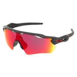 Oakley OO9208 RADAR EV PATH | Herren-Sonnenbrille | Fassung: Halbrand, Monoscheibe, Kunststoff, Schwarz Matt | Glasfarbe: Grau Verlaufend