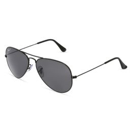 Ray-Ban RB 3025 AVIATOR LARGE METAL | Unisex-Sonnenbrille | Fassung: Vollrand, Pilot, Metall, Schwarz | Glasfarbe: Grau