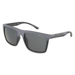 Emporio Armani 0AX4162SU | Herren-Sonnenbrille | Fassung: Vollrand, Quadratisch, Kunststoff, Grau Schwarz | Glasfarbe: Grau