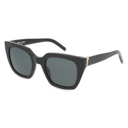 SAINT LAURENT SL M143 | Damen-Sonnenbrille | Fassung: Vollrand, Cat Eye, Acetat, Schwarz | Glasfarbe: Grau
