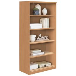 Xora Regal, Buche, Holzwerkstoff, 4 F&auml;cher, 72x148x36 cm, Wohnzimmer, Regale, B&uuml;cherregale