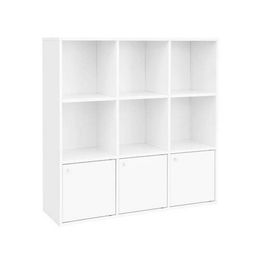 Boxxx B&uuml;cherwand, Wei&szlig;, Holzwerkstoff, 3 F&auml;cher, 98x98x30 cm, Typenauswahl, Beim&ouml;bel erh&auml;ltlich, Wohnzimmer, Regale, B&uuml;cherregale